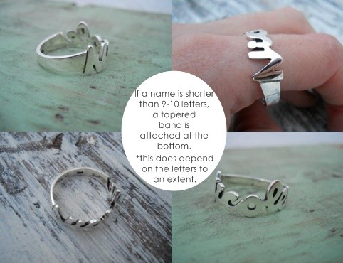 Name Ring Name Or Word Ring Sterling Silver Name Ring Personalized ...